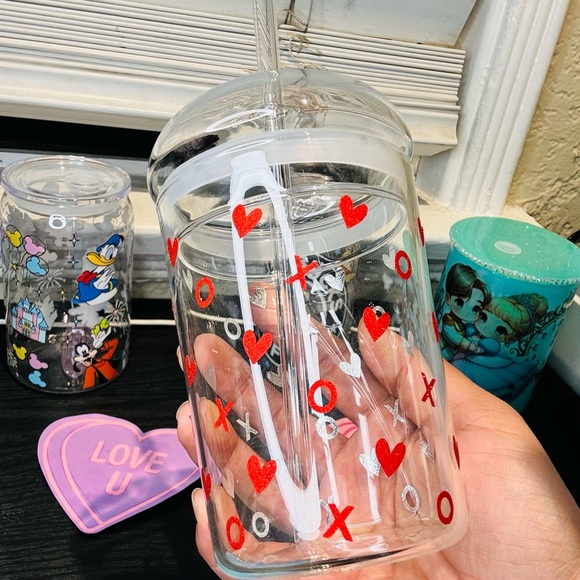 Kitchen | Xoxo Valentine Notes 17oz Glass Cup | Poshmark